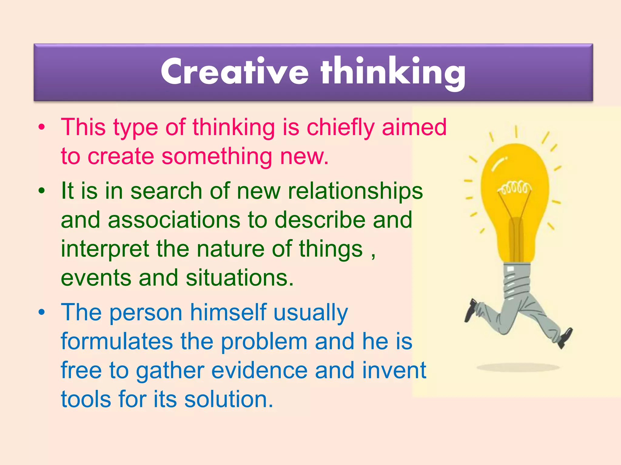 Thinking – types- Convergent thinking, Divergent thinking and Creative ...