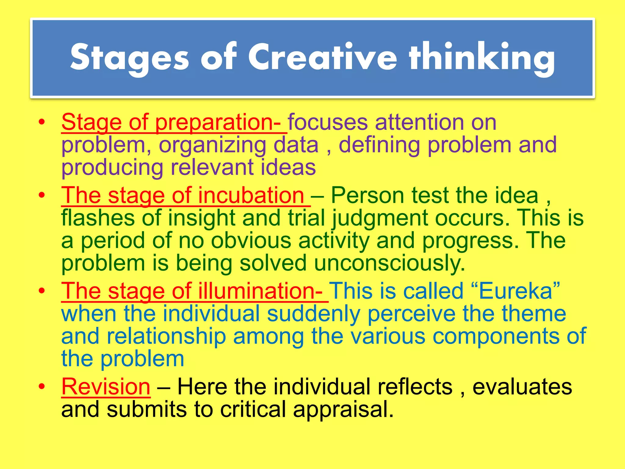 Thinking – types- Convergent thinking, Divergent thinking and Creative ...