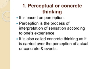 PSYCHOLOGY : COGNITIVE FUNCTION THINKING | PPTX