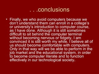 Thinking about conclusions | PPT | Mental Health | Diseases and Conditions