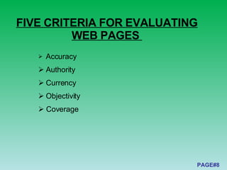 Thinking Critically About WWW | PPT