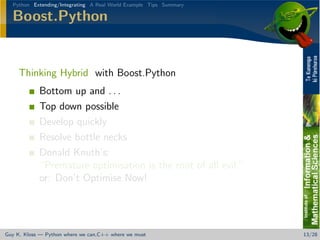 Thinking Hybrid - Python/C++ Integration | PPT