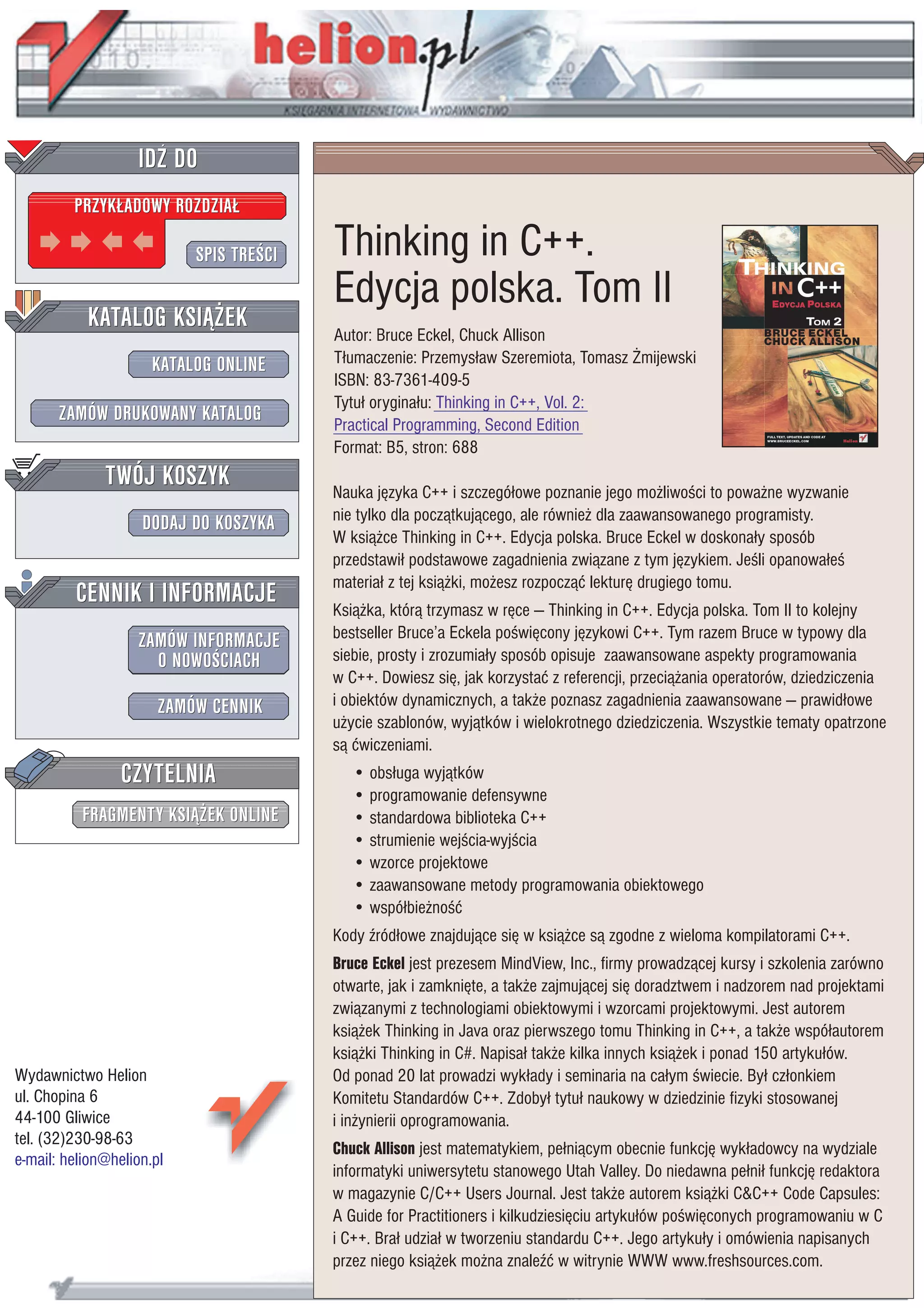 Thinking in C++. Edycja polska. Tom 2 | PDF
