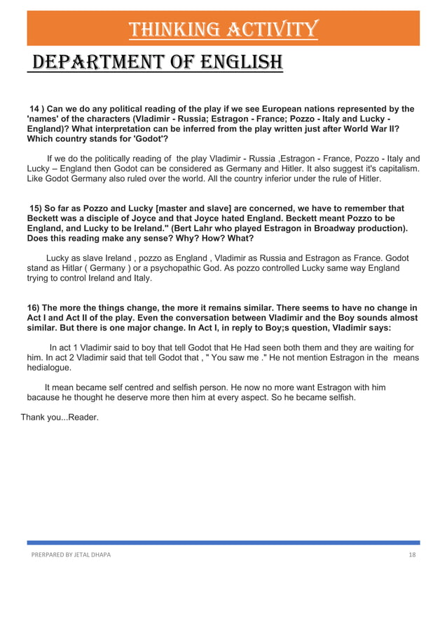 Thinking activity | PDF