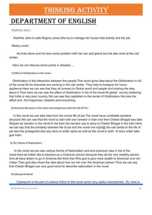 Thinking activity | PDF