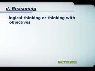 Thinking and Reasoning | PPT