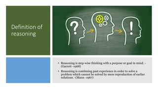 Thinking and reasoning | PPTX | Science