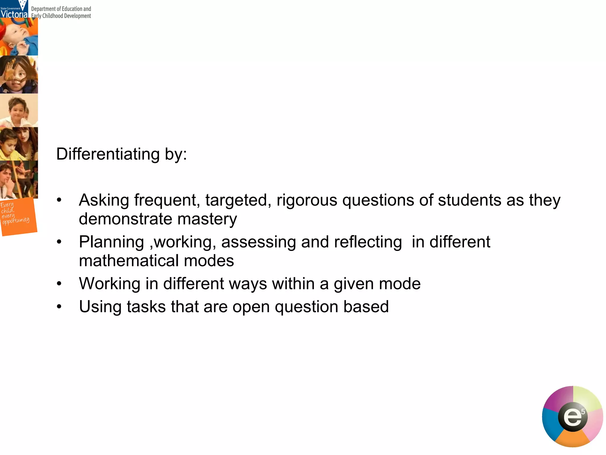 Thinking and working mathematically | PPT