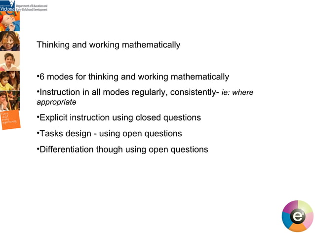 Thinking and working mathematically | PPT