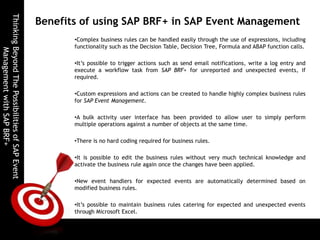 Thinking Beyond The Possibilities of SAP Event Management with SAP BRF+ ...