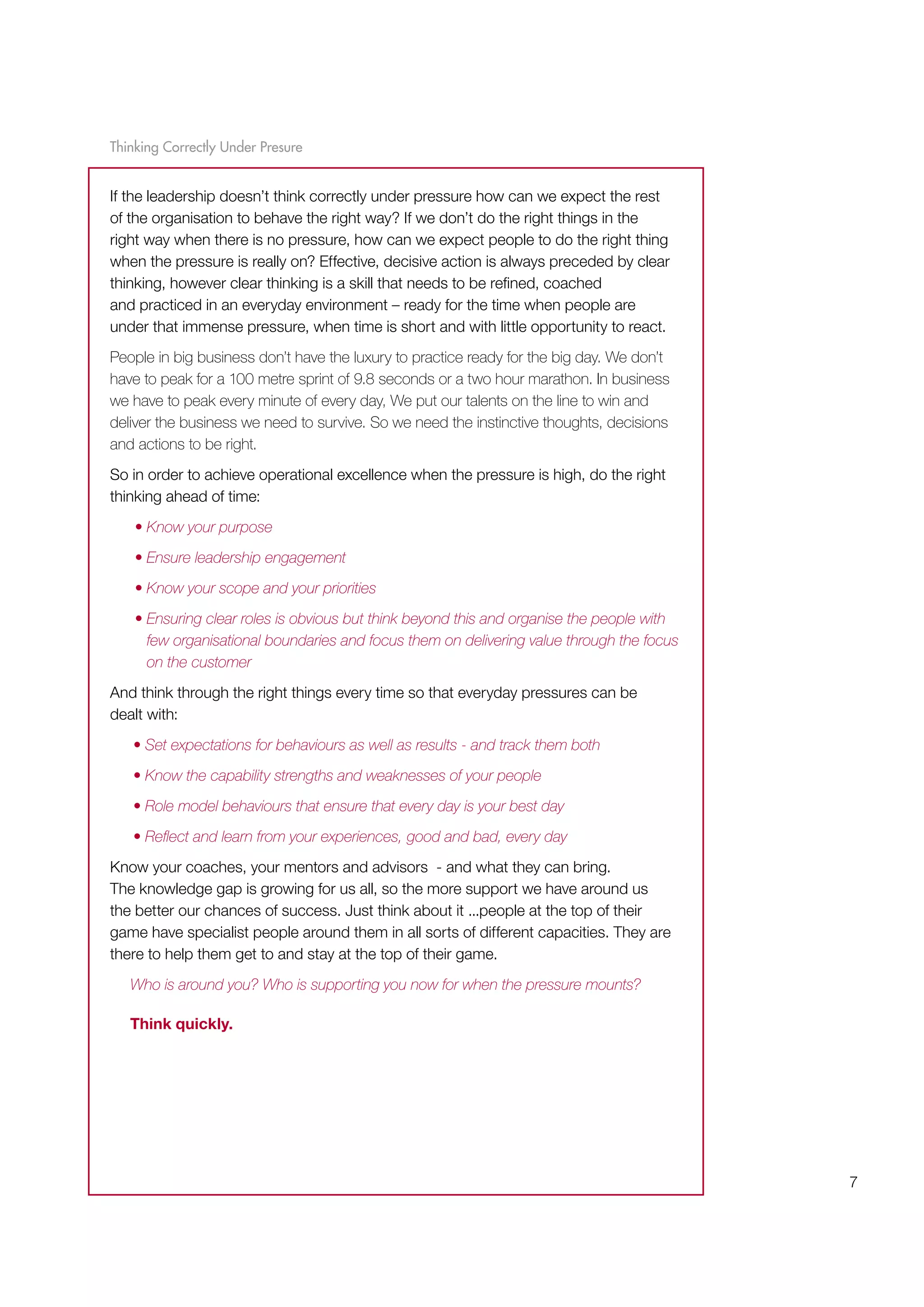 Thinking Correctly Under Pressure | PDF