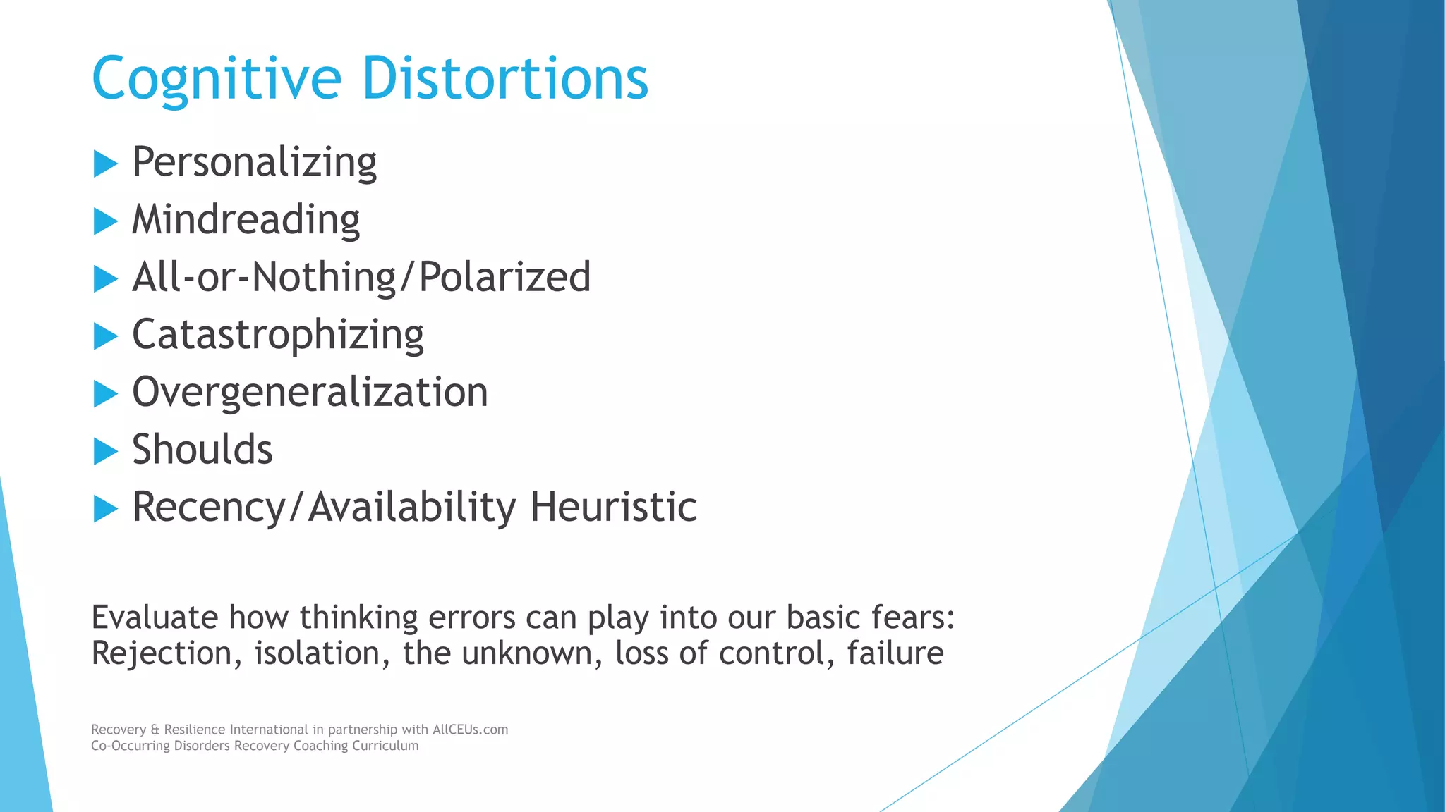 Thinking Errors: Understanding and Addressing Them to Improve Recovery ...