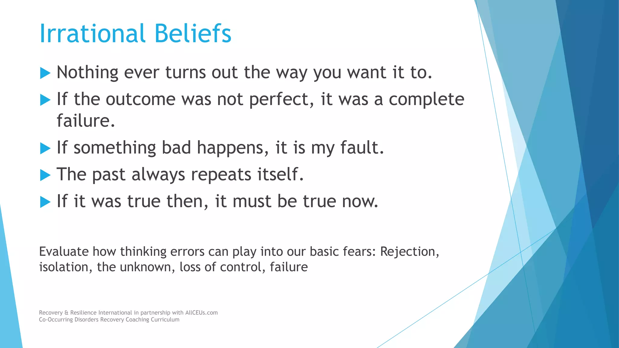 Thinking Errors: Understanding and Addressing Them to Improve Recovery ...