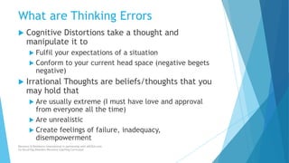 Thinking Errors: Understanding and Addressing Them to Improve Recovery ...