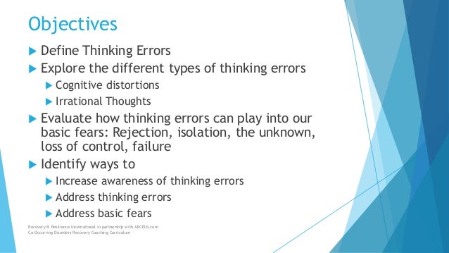 Thinking Errors: Understanding and Addressing Them to Improve Recovery