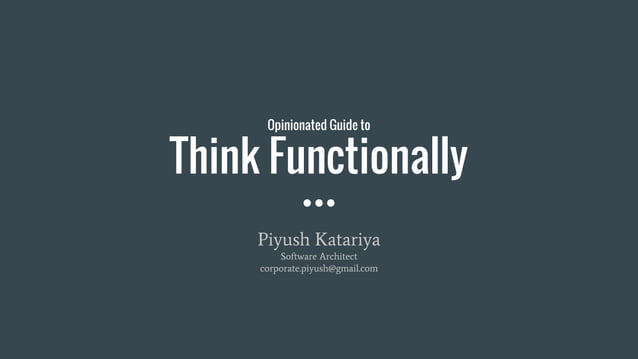 Thinking Functionally | PPT