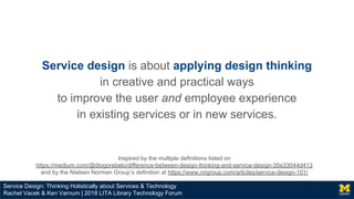 Service Design: Thinking Holistically About Services and Technology | PDF