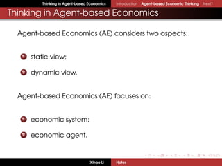 Thinking in Agent-based Economics | PPT