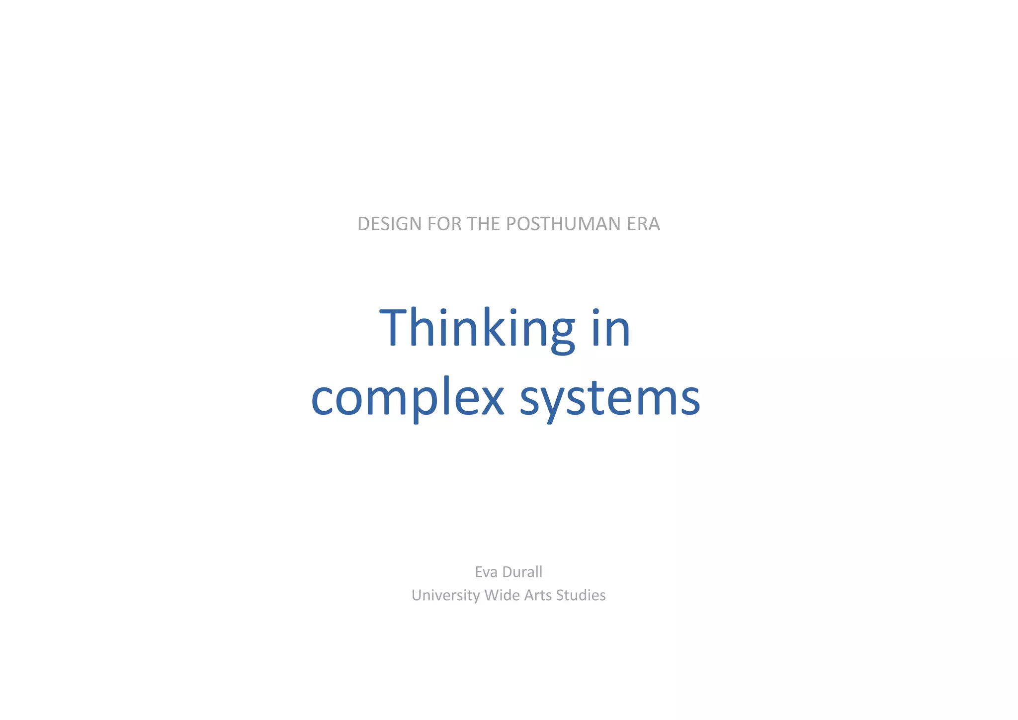 Thinking in complex systems | PDF | Artificial Intelligence ...