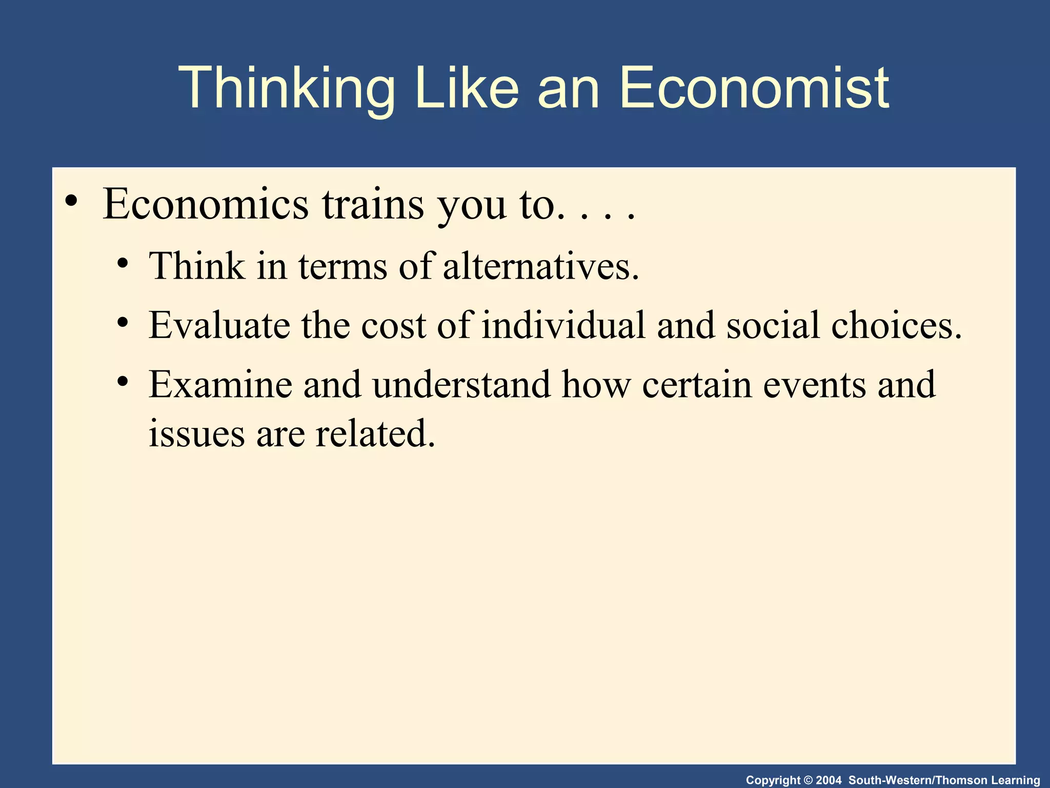 Thinking Like an Economist | PPT