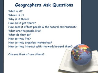 Thinking like a geographer with prompt 2011 | PPT