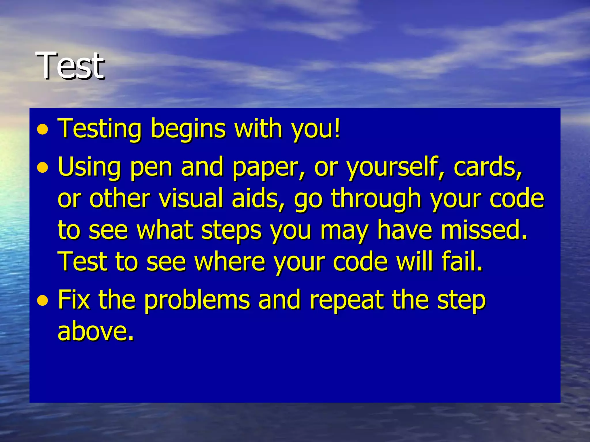 Thinking like a programmer | PPT