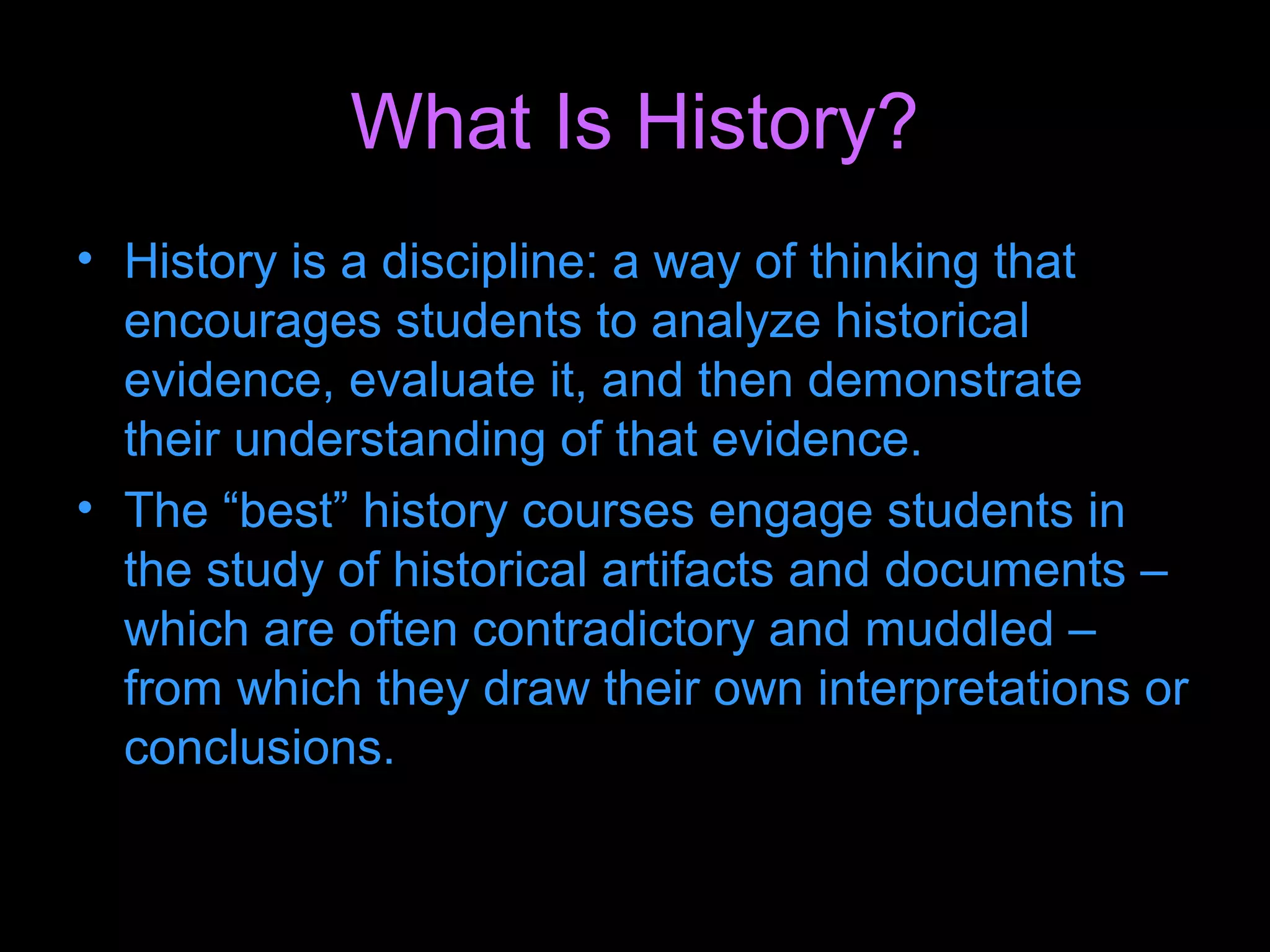 Thinking like historian full slideshow | PPT