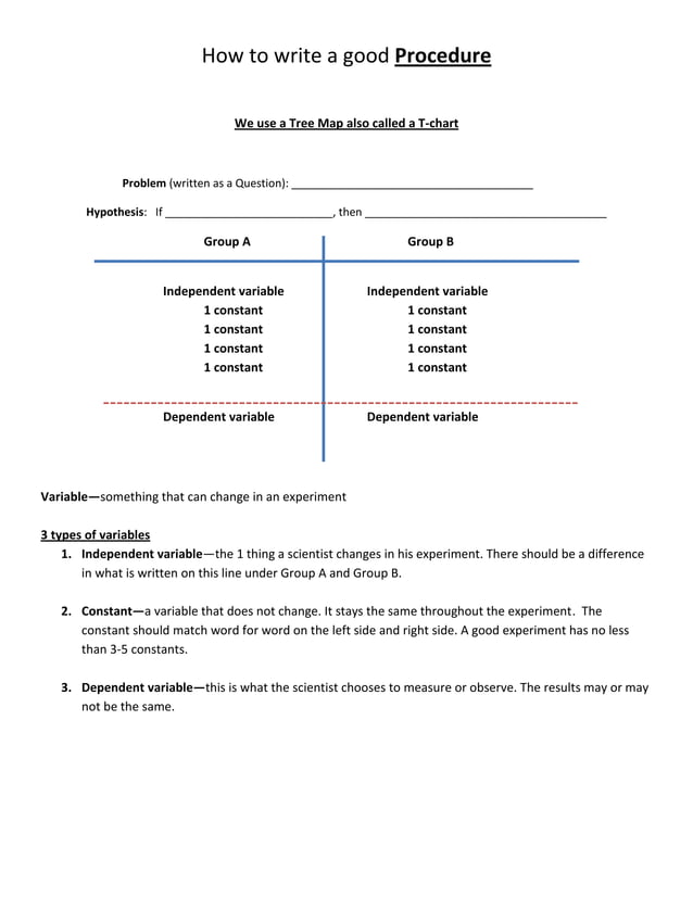 Thinking map how to set up an experiment new | PDF