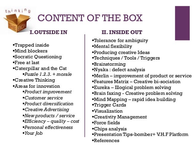 Thinking out of the box