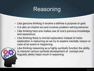 Thinking Reasoning & Problem Solving (Human Behavior) | PPT