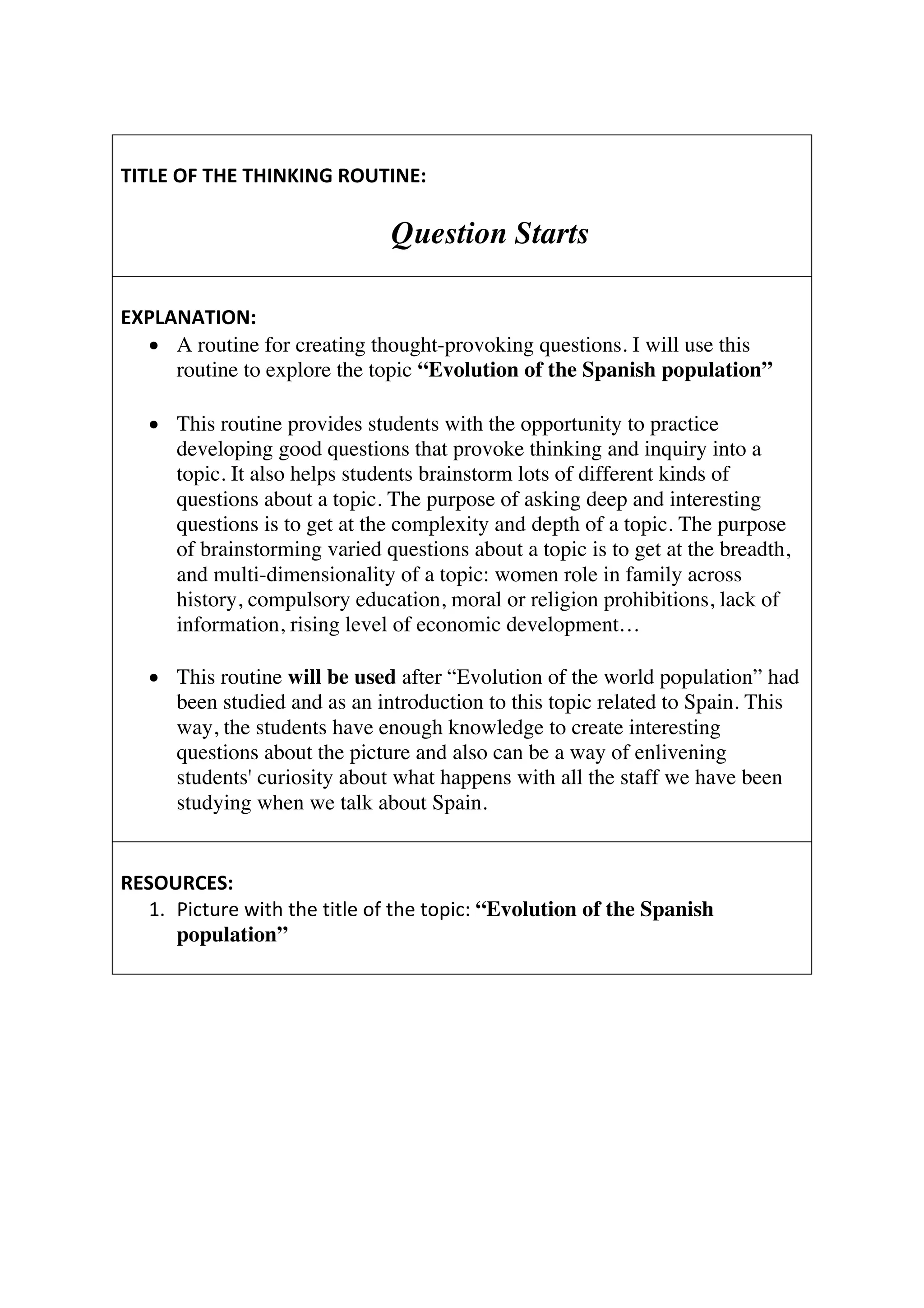 Thinking routine | PDF