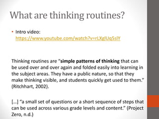 Thinking Routines and CLIL: A Preliminary Exploration | PDF