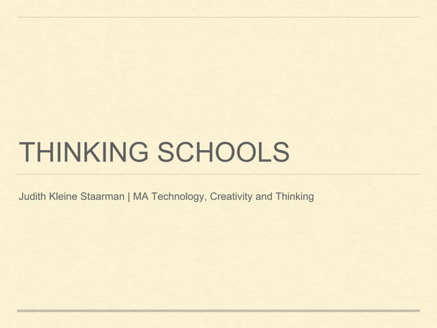Thinking schools tct 2019 | PPT