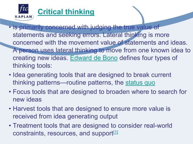 CREATIVE THINKING - Thinking Skills | PPT