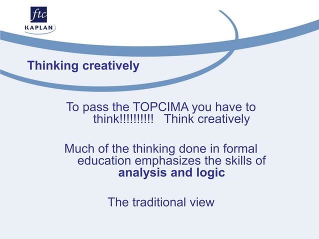 CREATIVE THINKING - Thinking Skills | PPT