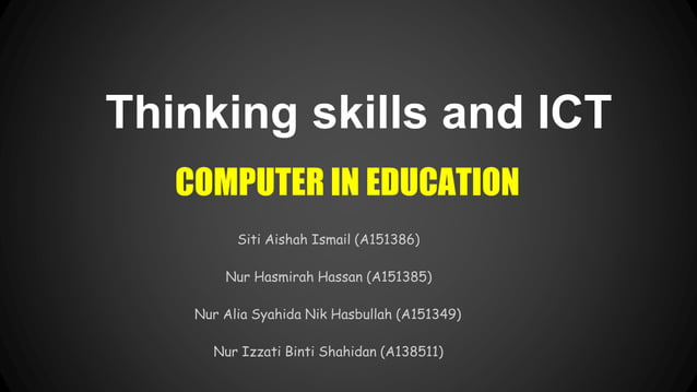 Thinking skills and ict | PPT