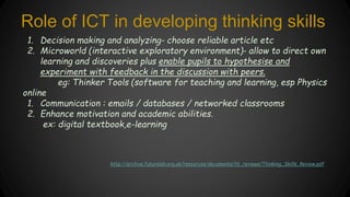 Thinking skills and ict | PPTX