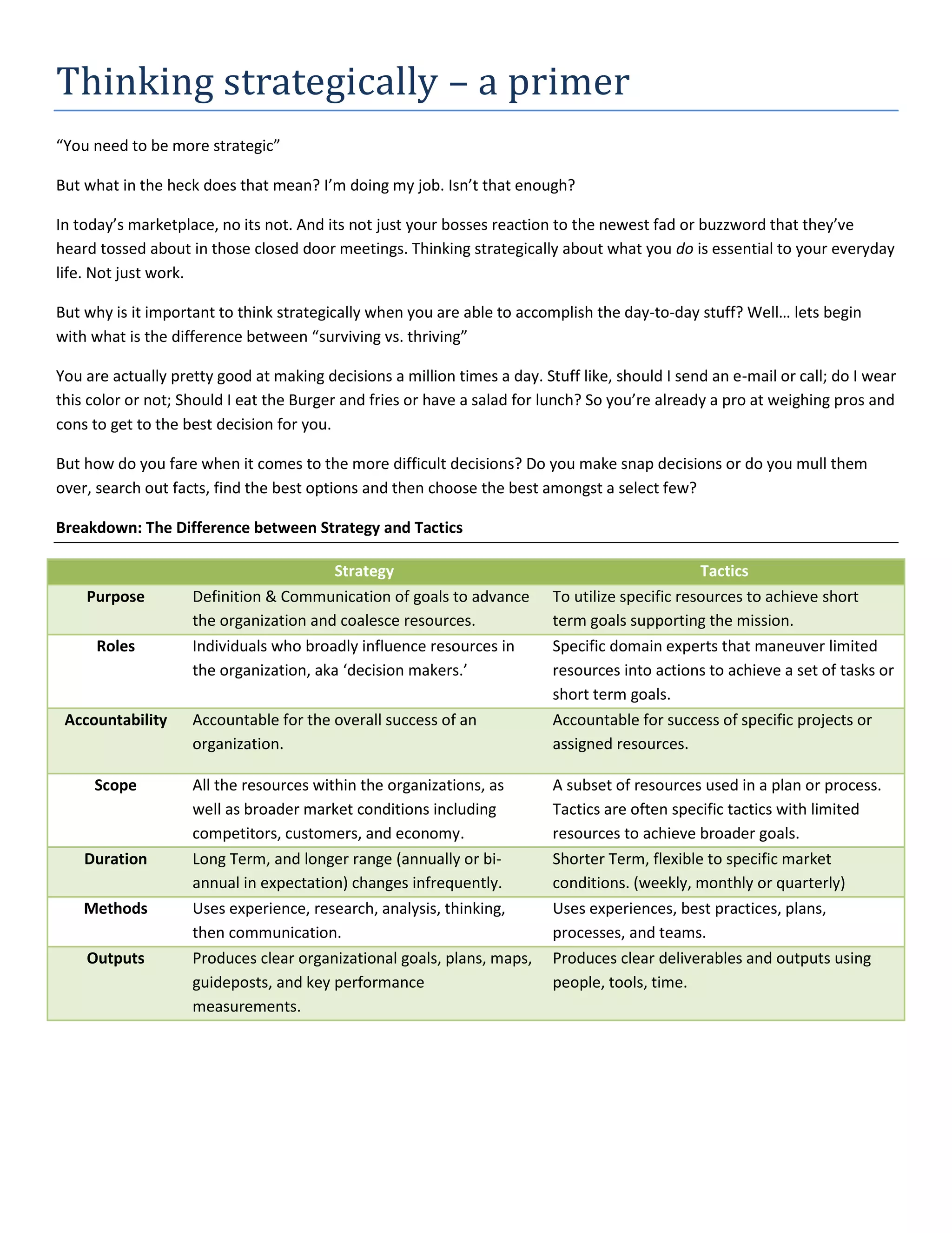 Thinking strategically | PDF