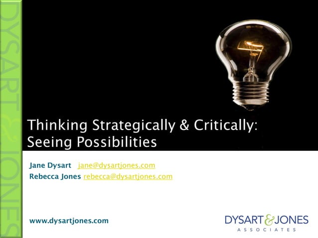 Thinking strategically & critically seeing possibilities | PDF