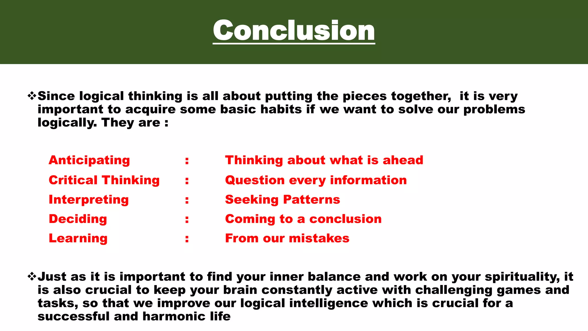 Positive And Logical Thinking | PPTX