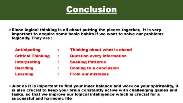 Positive And Logical Thinking | PPT