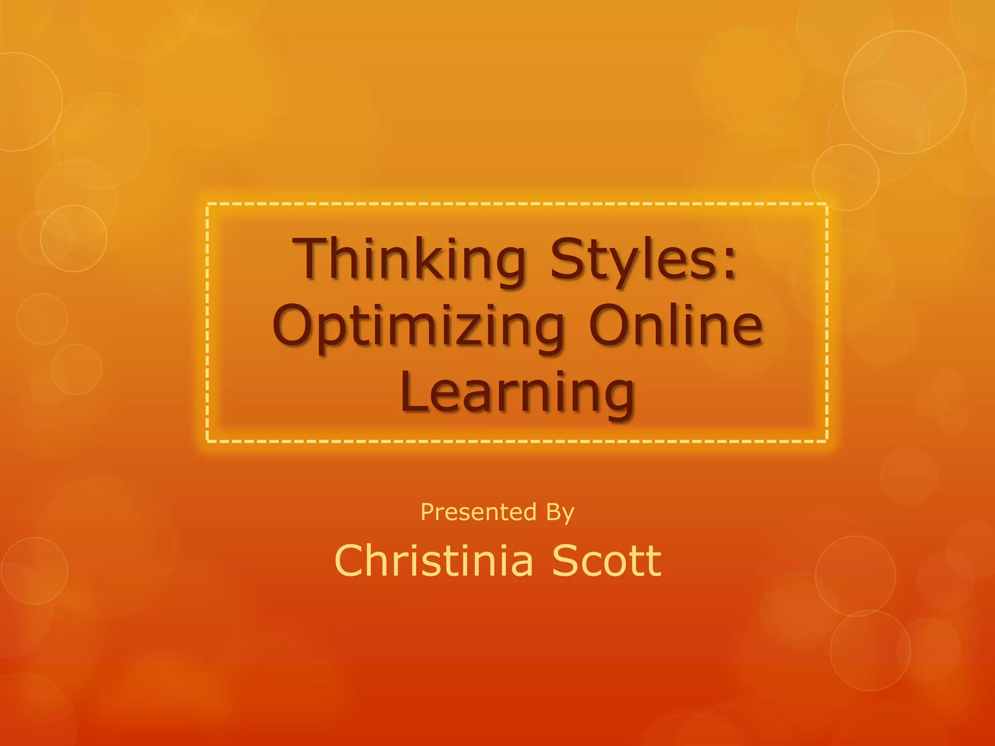 Thinking styles | PPTX