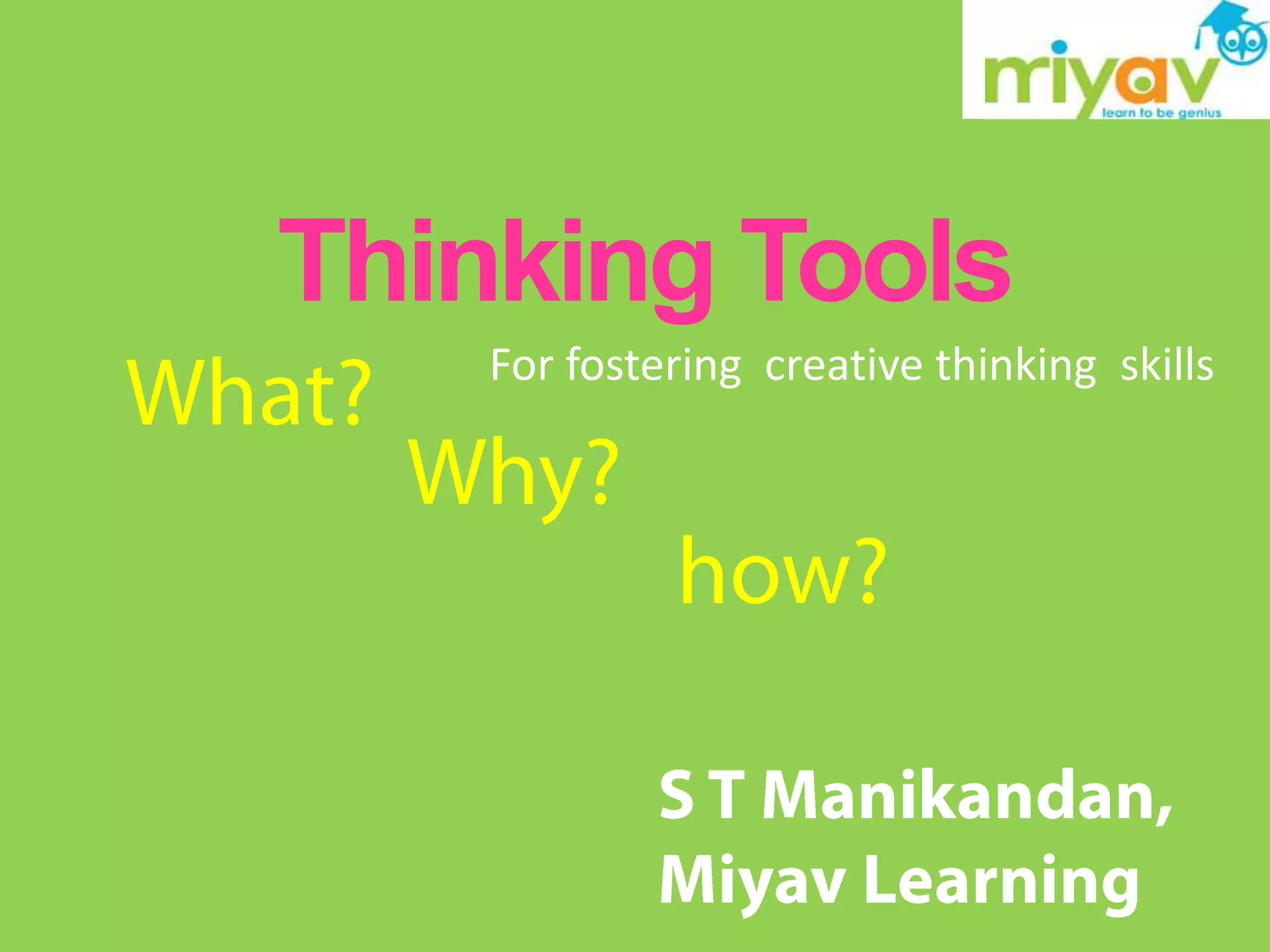 Thinking Tools for Creative Kids An Introduction | PPTX | Chemistry ...