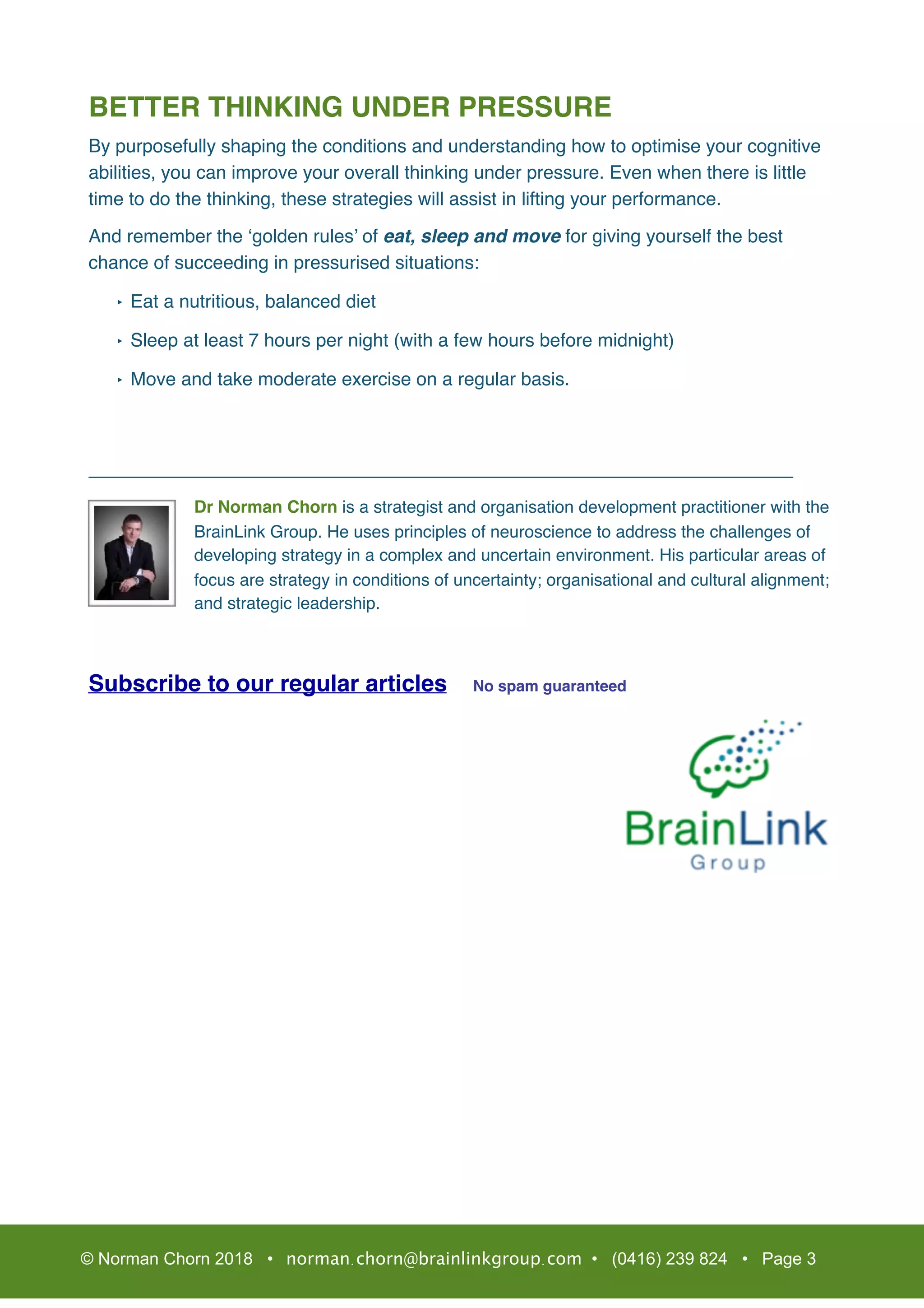 Thinking under pressure | PDF