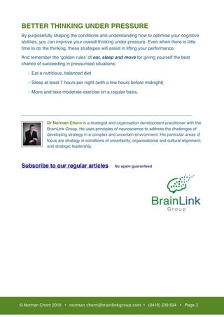 Thinking under pressure | PDF | Mental Health | Diseases and Conditions