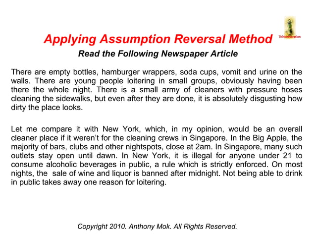 Reverse Assumption Method | PPT