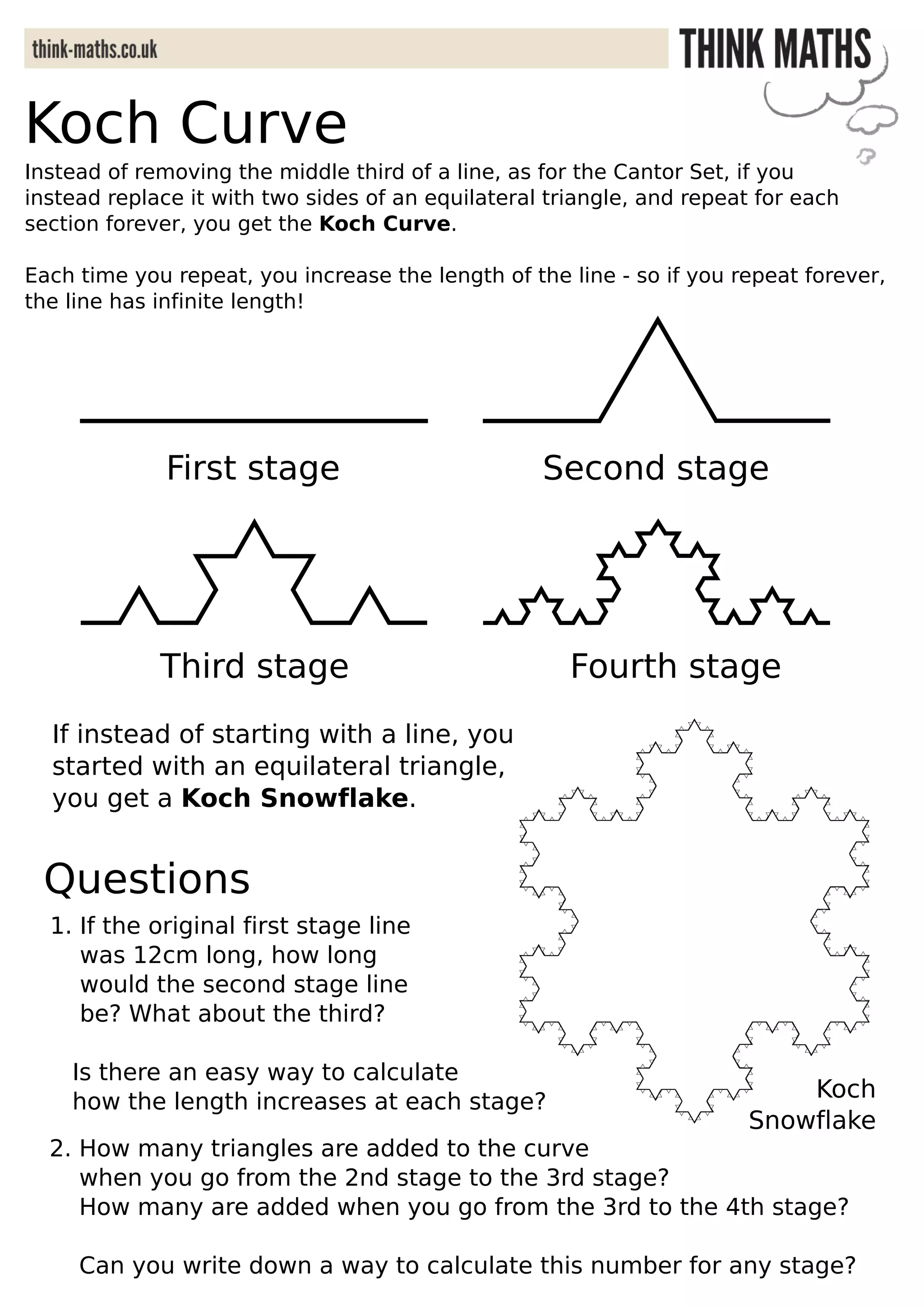 Think maths -_fractal_activities_sheets | PDF