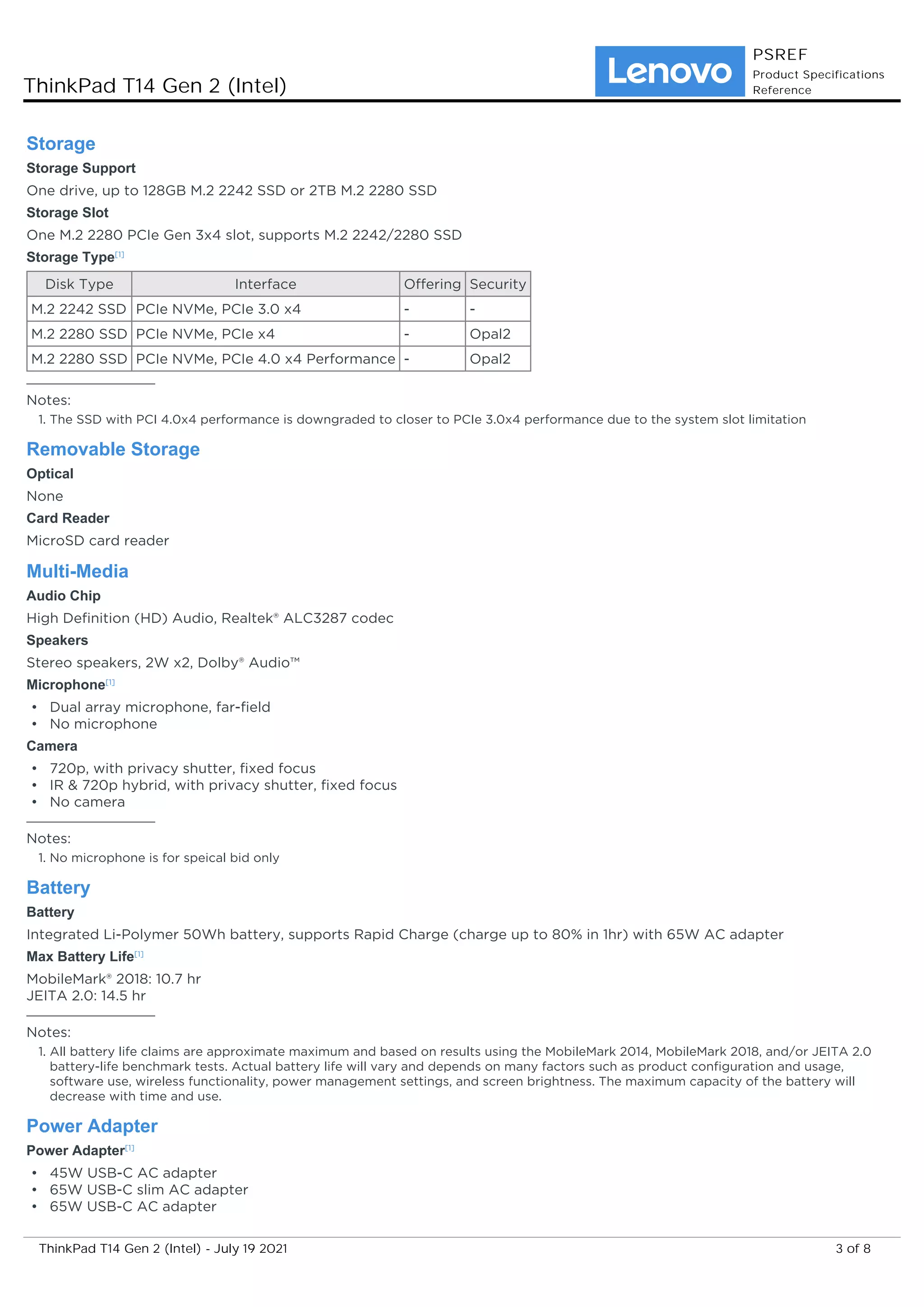 Think pad t14_gen_2_intel_spec | PDF | Consumer Electronics ...