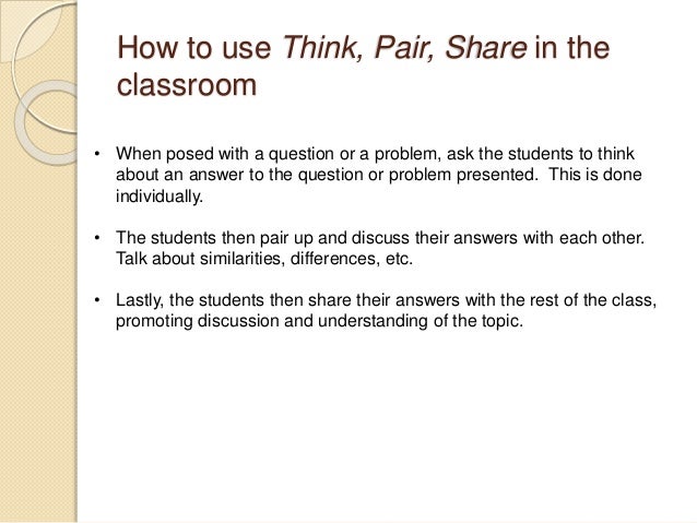 Think pair share ppt EDWF 4100/5100