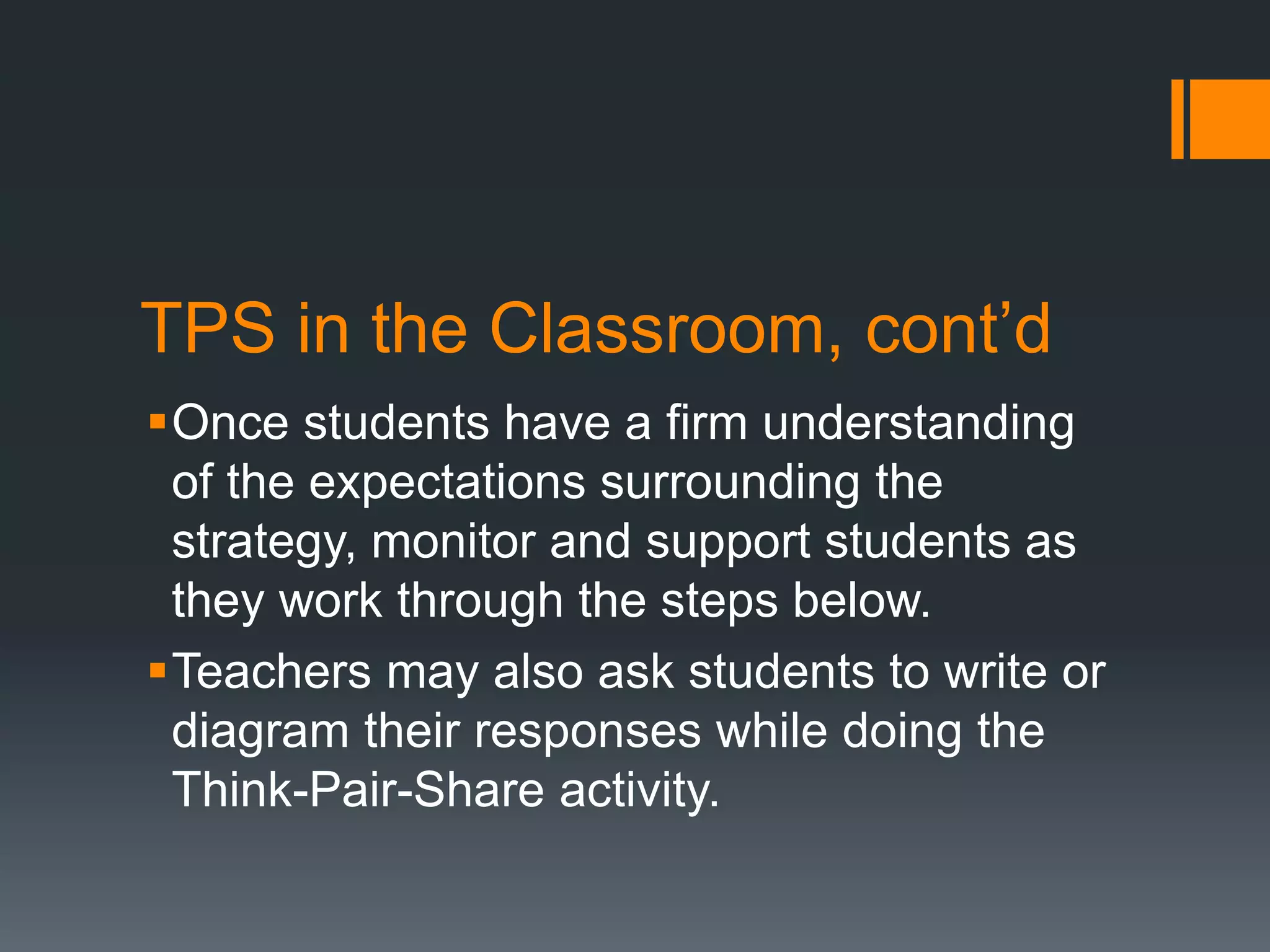 THINK PAIR SHARE PRESENTATION - TPC | PPTX